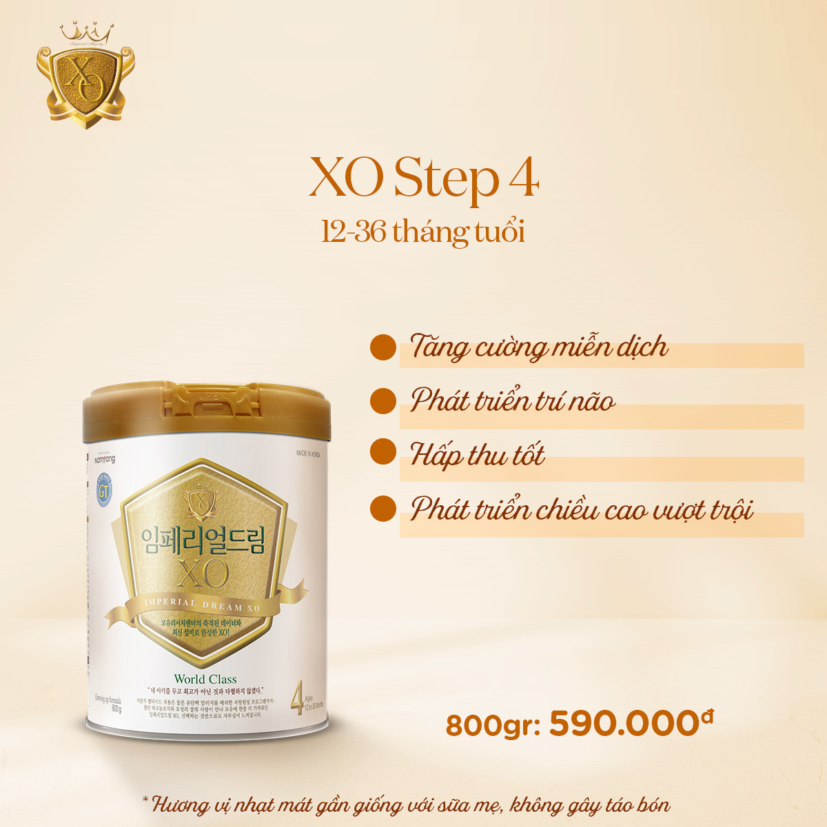 Sữa Bột XO 4 GT 800g cho trẻ 1-3 tuổi khỏe mạnh, phát triển toàn diệnSữa Bột XO 4 GT 800g cho ...